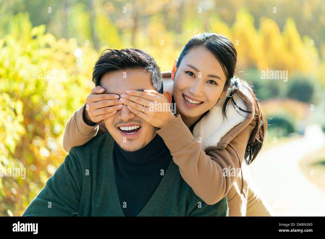 Asian family forest autumn hi-res stock photography and images - Alamy