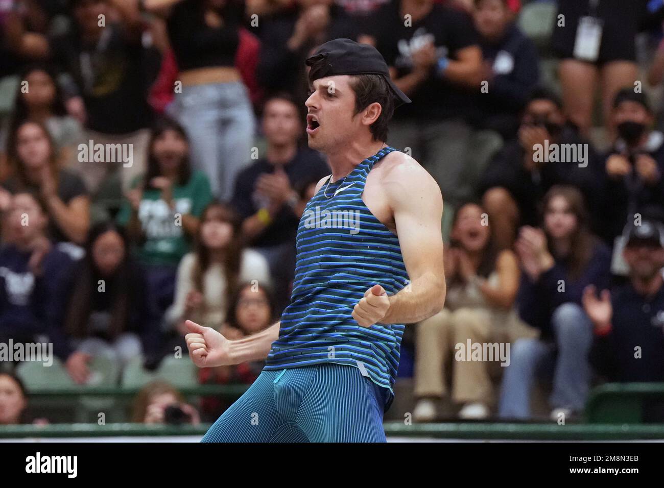 Jacob Wooten celebrates after placing second in the elite men's ...