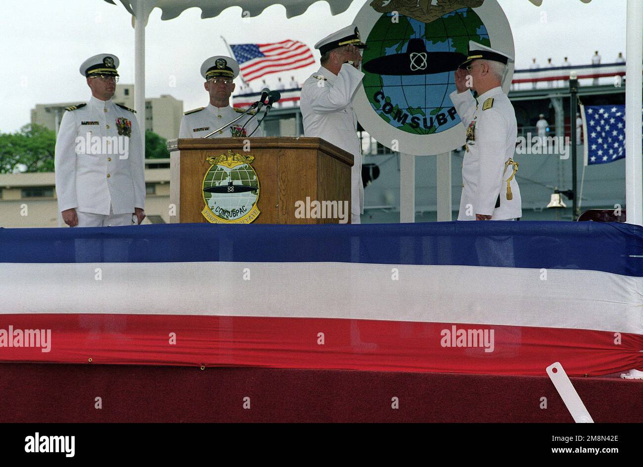 US Navy Rear Admiral (Upper Half) (RADM) Albert H. Konetzni Jr. relieves RADM (UH) Winford G ...