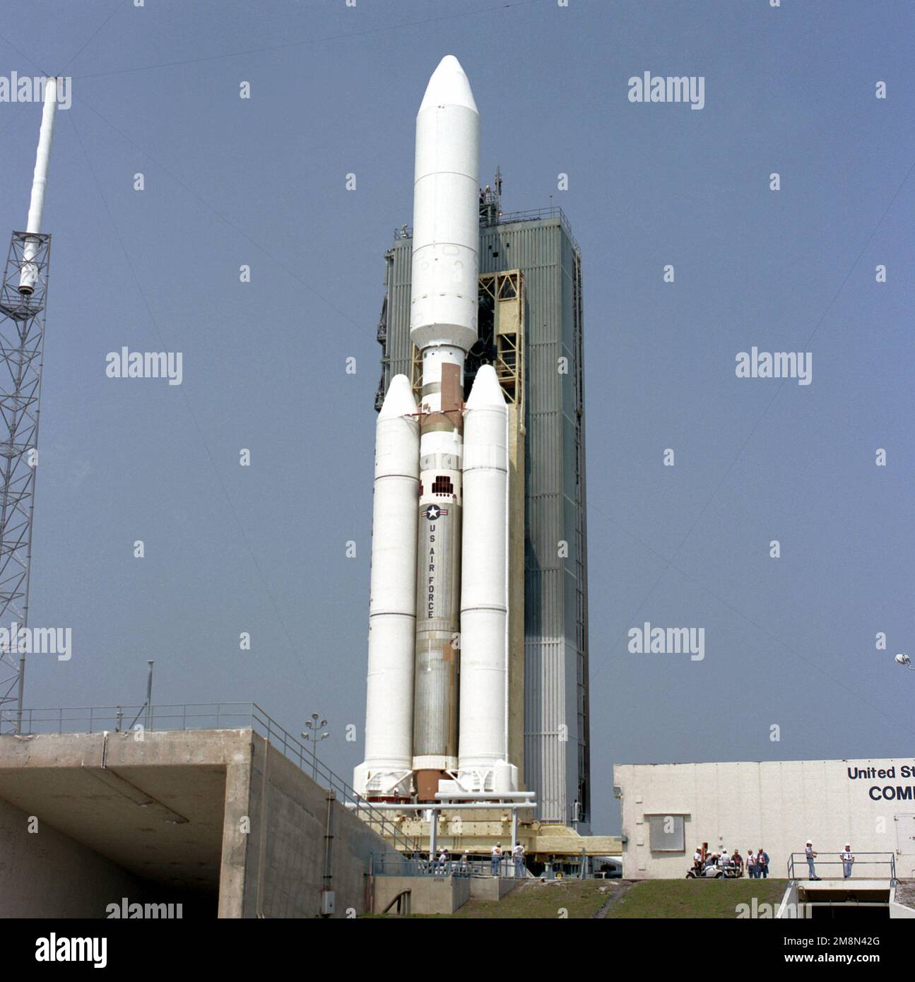 A Lockheed Martin Titan IV B-25 launch vehicle is ready for launch from ...