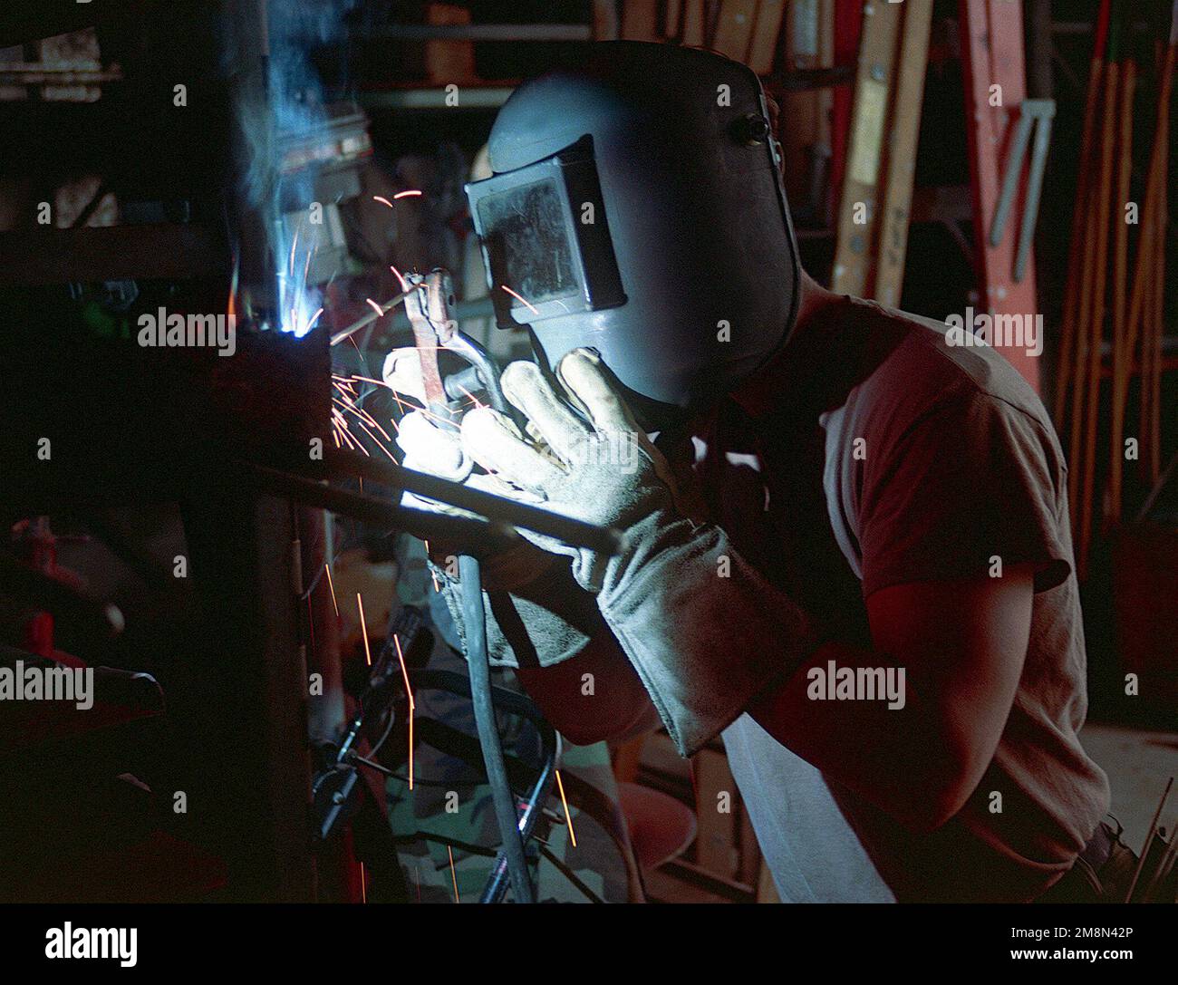 US Navy Steelworker 3rd Class (SW3) Roger Baker, Construction Battalion ...