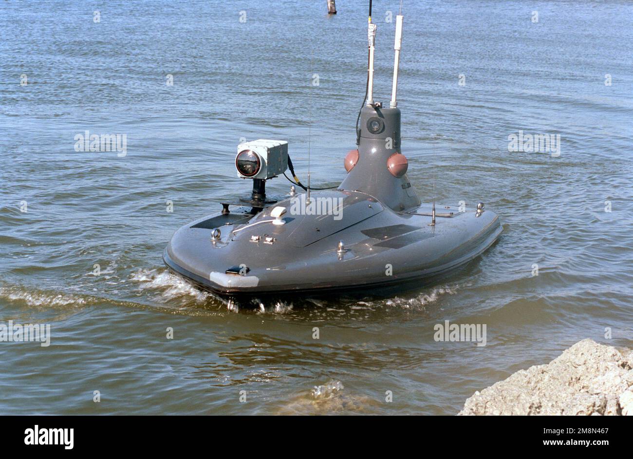 The Navtec, Incorporated Owl MKII Unmanned Surface Vehicle (USV) glides stealthly through the ...