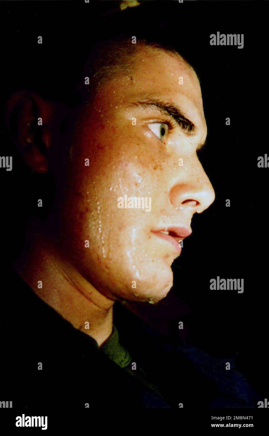 US Marine Corps Private First Class Shawn E. Hughes, stationed with the ...