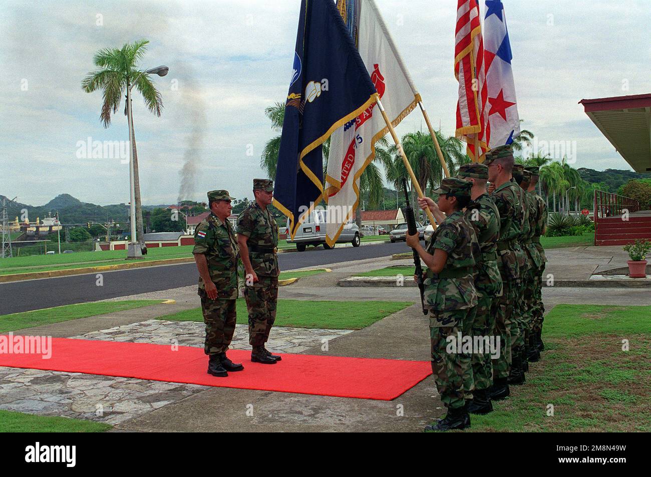Honor Ceremony with color guard for MGEN Juan Evaristo Gonzales ...