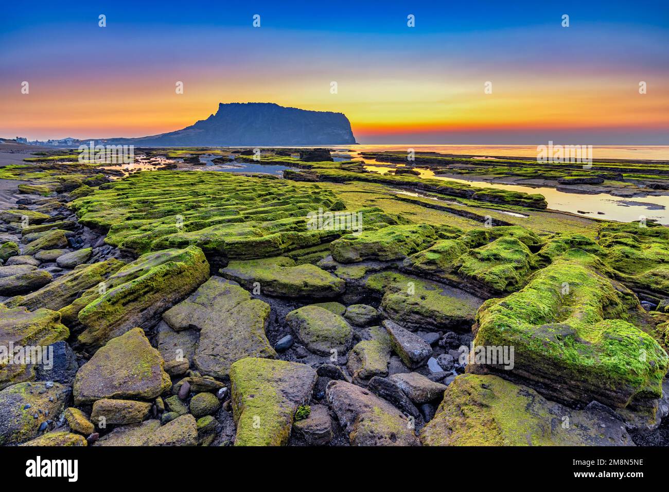 Jeju Island South Korea, Sunrise nature landscape at Jeju Do Seongsan ...