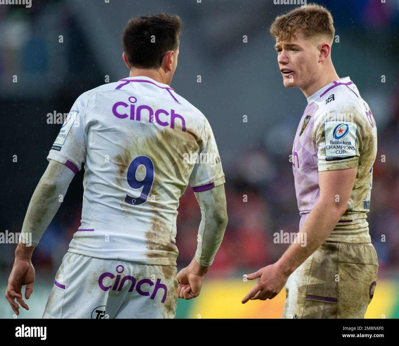 Limerick, Ireland. 15th Jan, 2023. Fin Smith of Northampton and Alex ...
