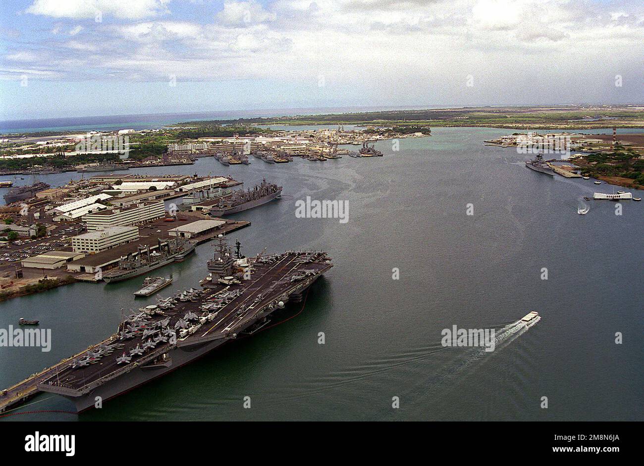 Aerial of pearl harbor with ships hi-res stock photography and images ...