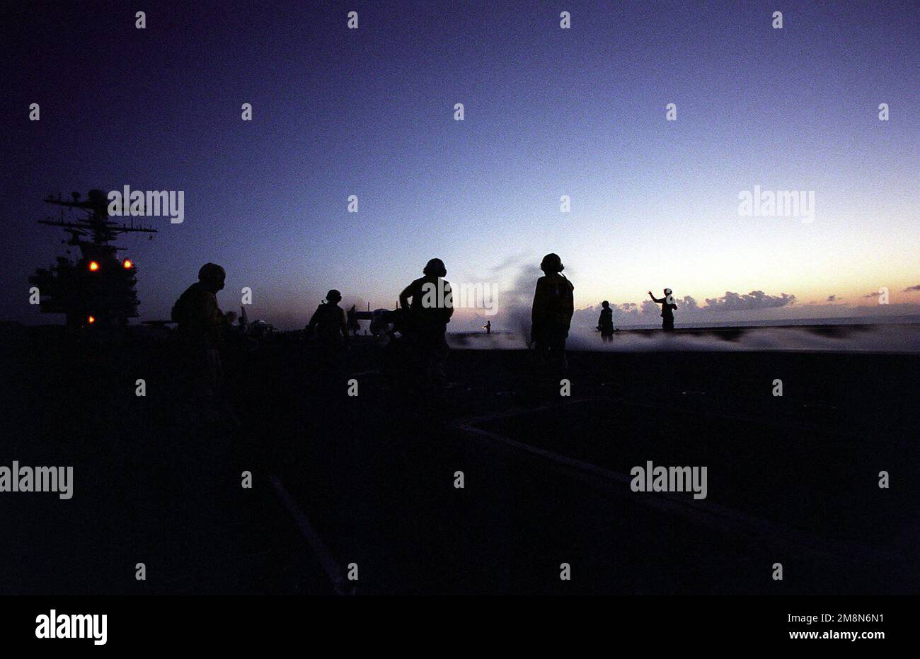 Flight operations on the nuclear-powered aircraft carrier USS CARL ...