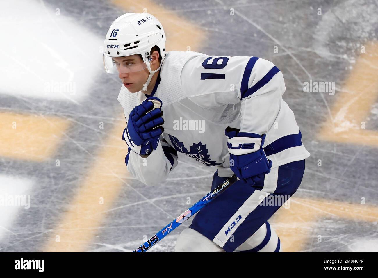 Toronto Maple Leafs' Mitchell Marner plays against the Boston Bruins ...