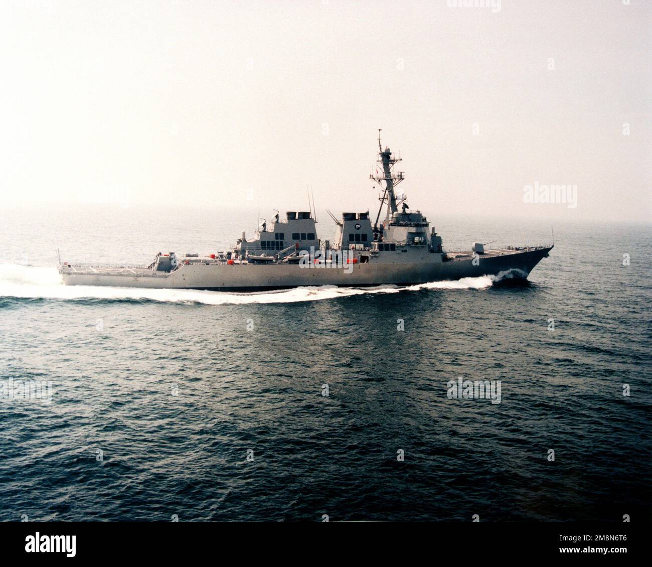 Starboard beam view of the guided missile destroyer USS DONALD COOK ...