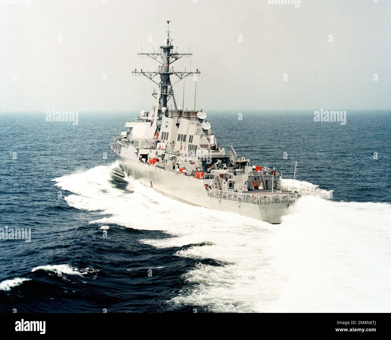 A port quarter view of the guided missile destroyer USS DONALD COOK ...