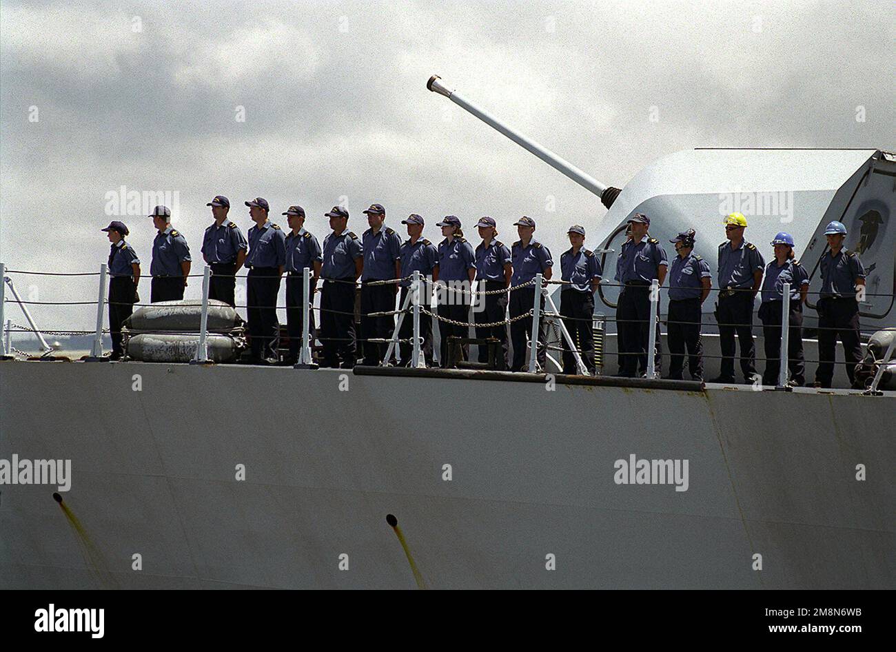 Sailors aboard the Halifax class Canadian frigate HMCS VANCOUVER (FFH ...