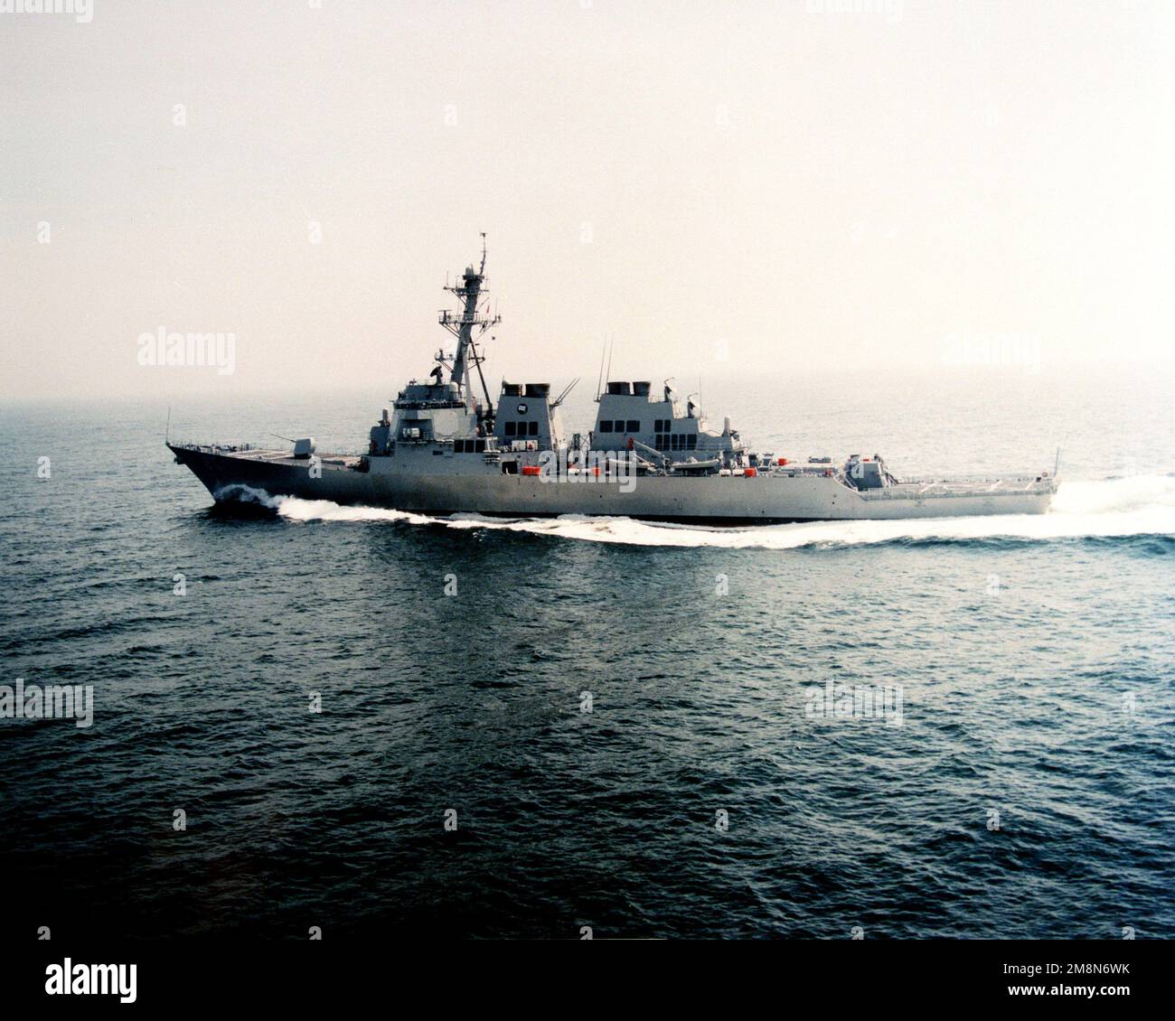 A port beam view of the guided missile destroyer USS DONALD COOK (DDG ...