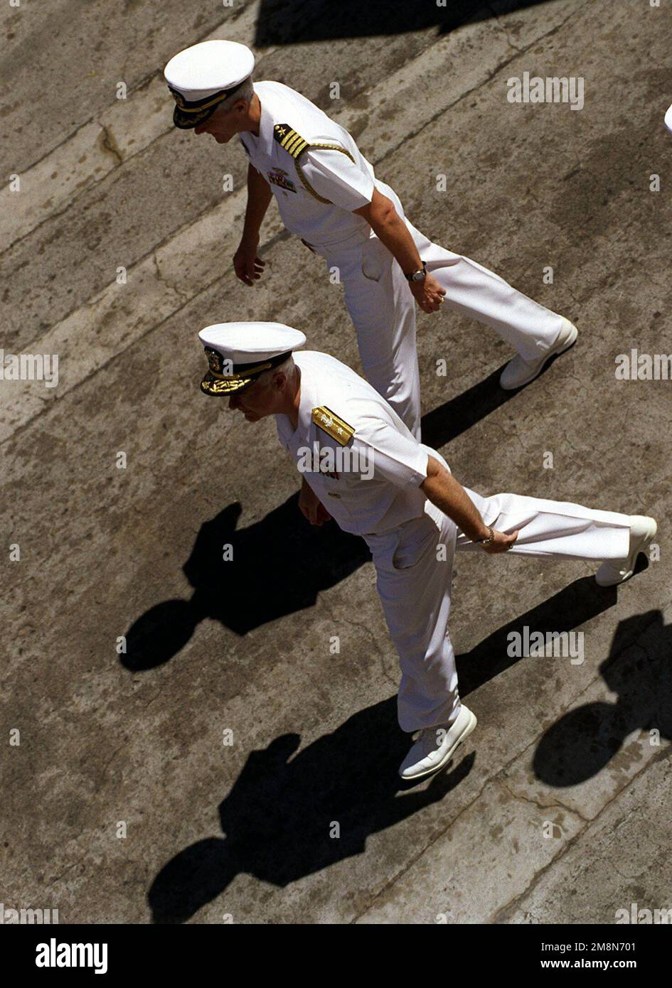 RDML Timothy J. Keating, Commander, Carrier Group Five, with an ...