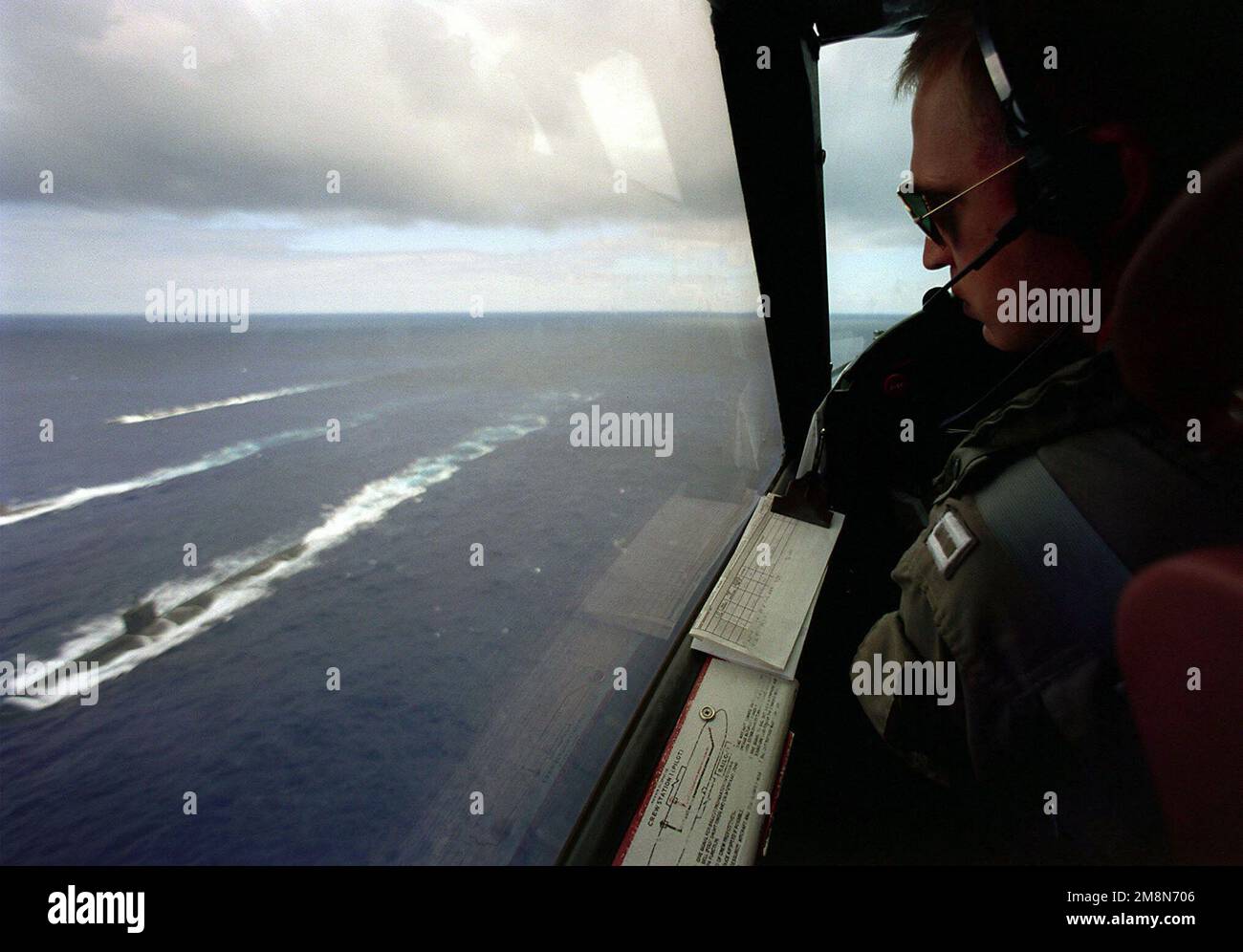 Flying 200 feet over the ocean during exercise RIMPAC '98, LT Daryl ...