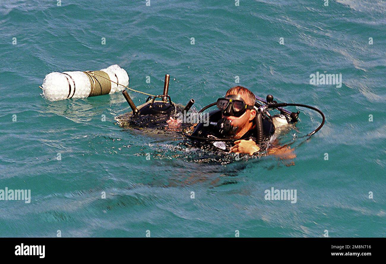US Marine Corps SSG Burk Wray assigned to Very Shallow Water Mine ...