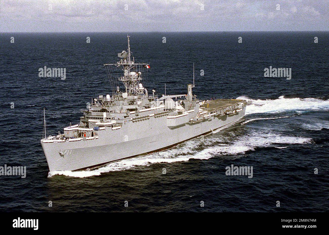 Port bow view of the auxiliary command ship USS CORONADO (AGF 11 ...