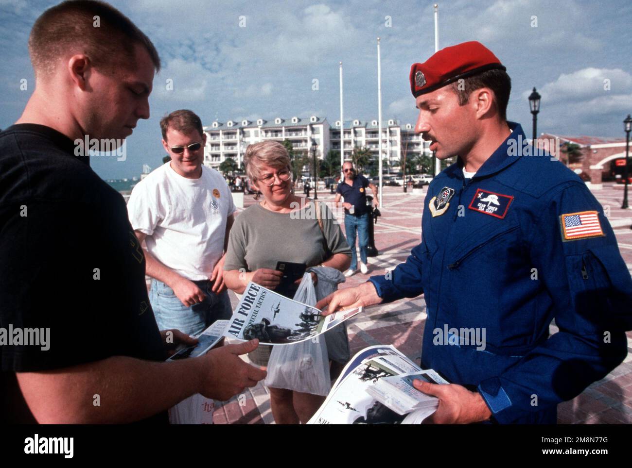 Left side front view of a member of the US Air Force Special Operations ...