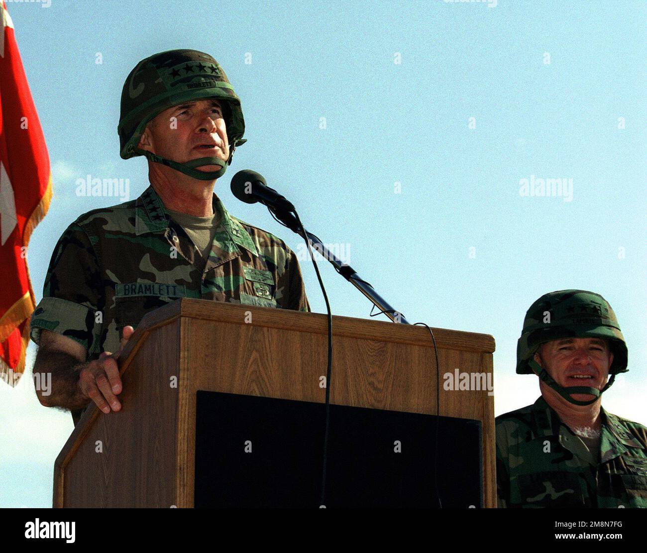 US Army General David Bramlett, Commander, Forces Command, gives ...