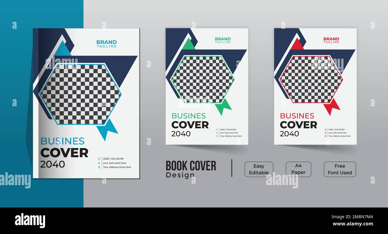 Corporate business book cover template design with Leaflet presentation ...