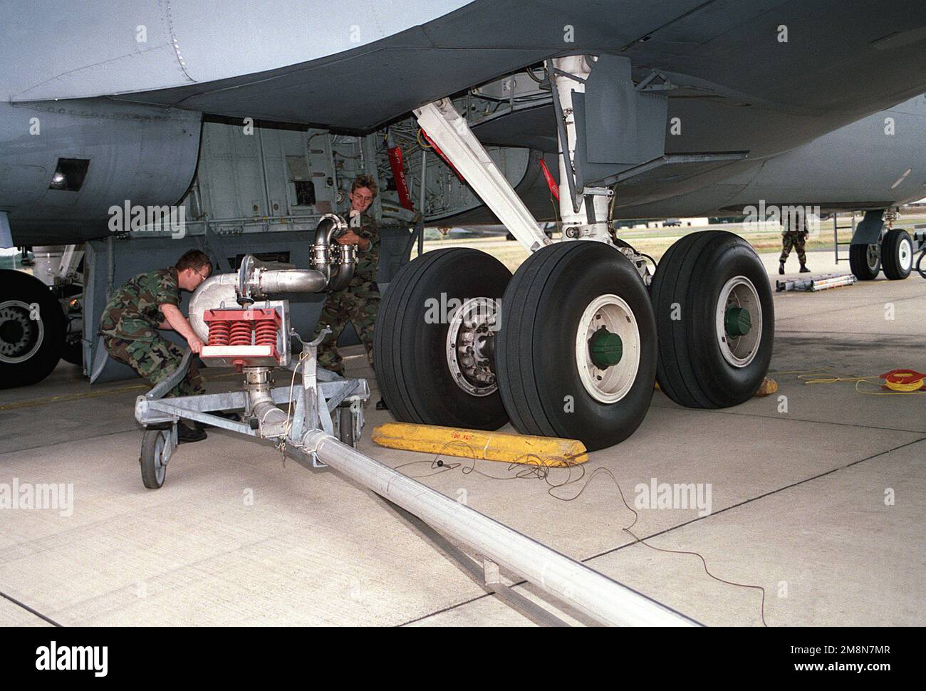 Suffolk County, England. USAF AIRMAN Karcz (background) and SENIOR ...