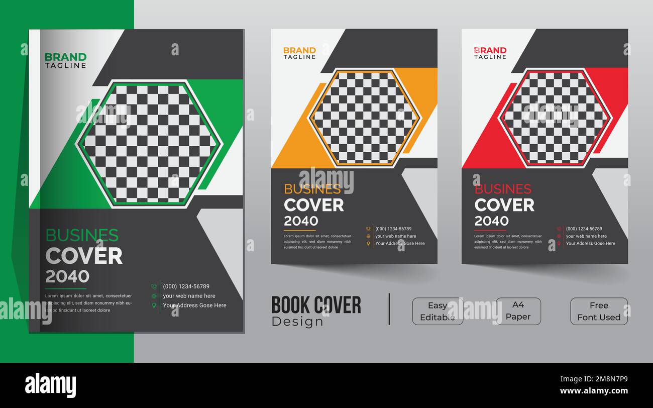 Corporate business book cover template design with Leaflet presentation ...