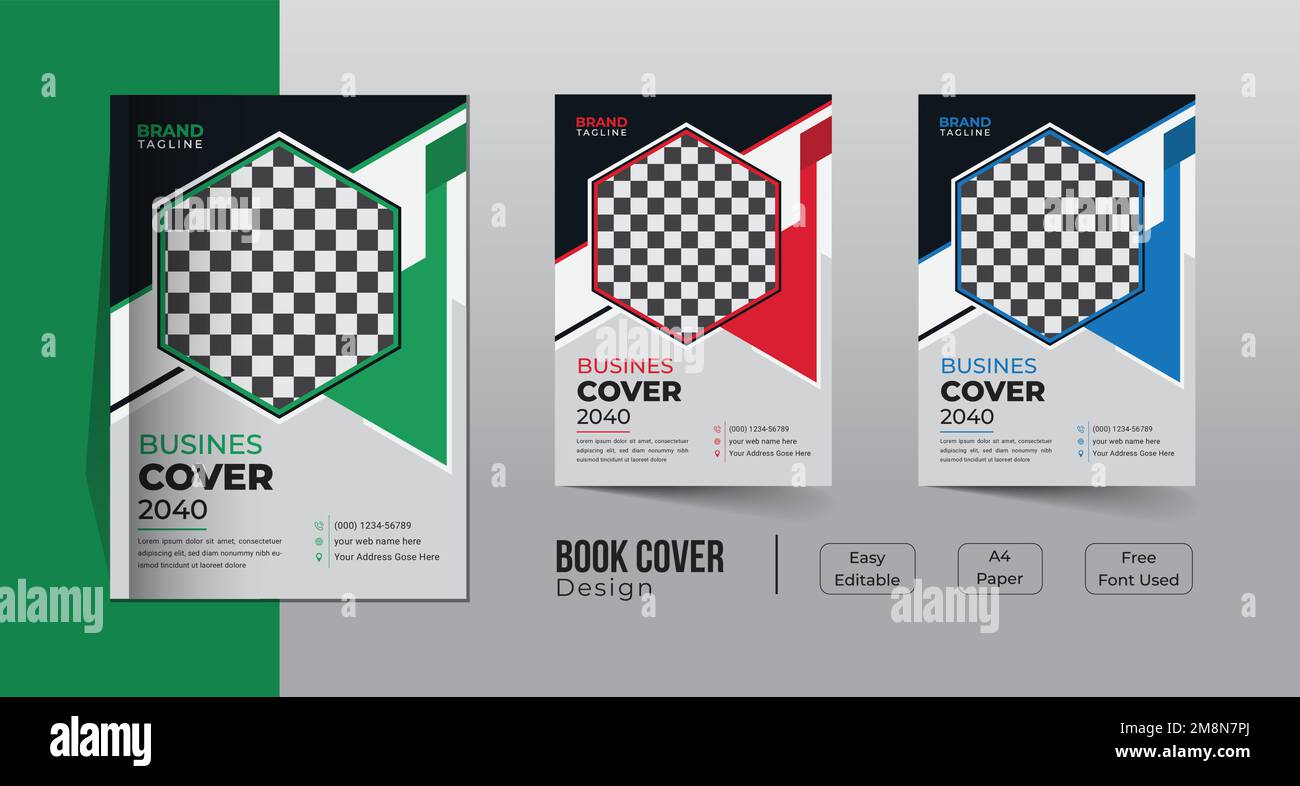 Corporate business book cover template design with Leaflet presentation ...