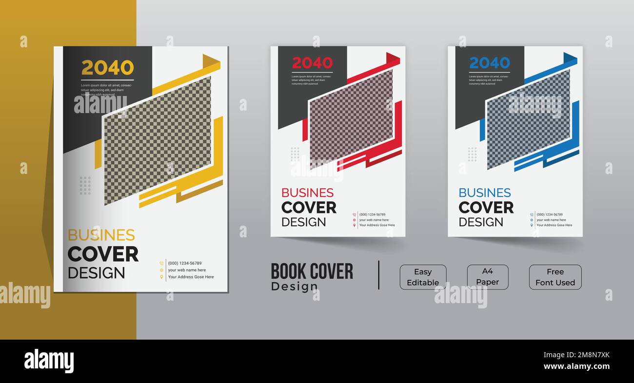 Corporate business book cover template design with Leaflet presentation ...