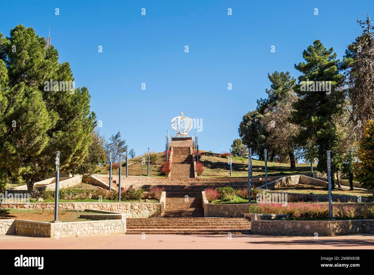 Royal monument in park of mountainous Ifrane, Morocco Stock Photo - Alamy