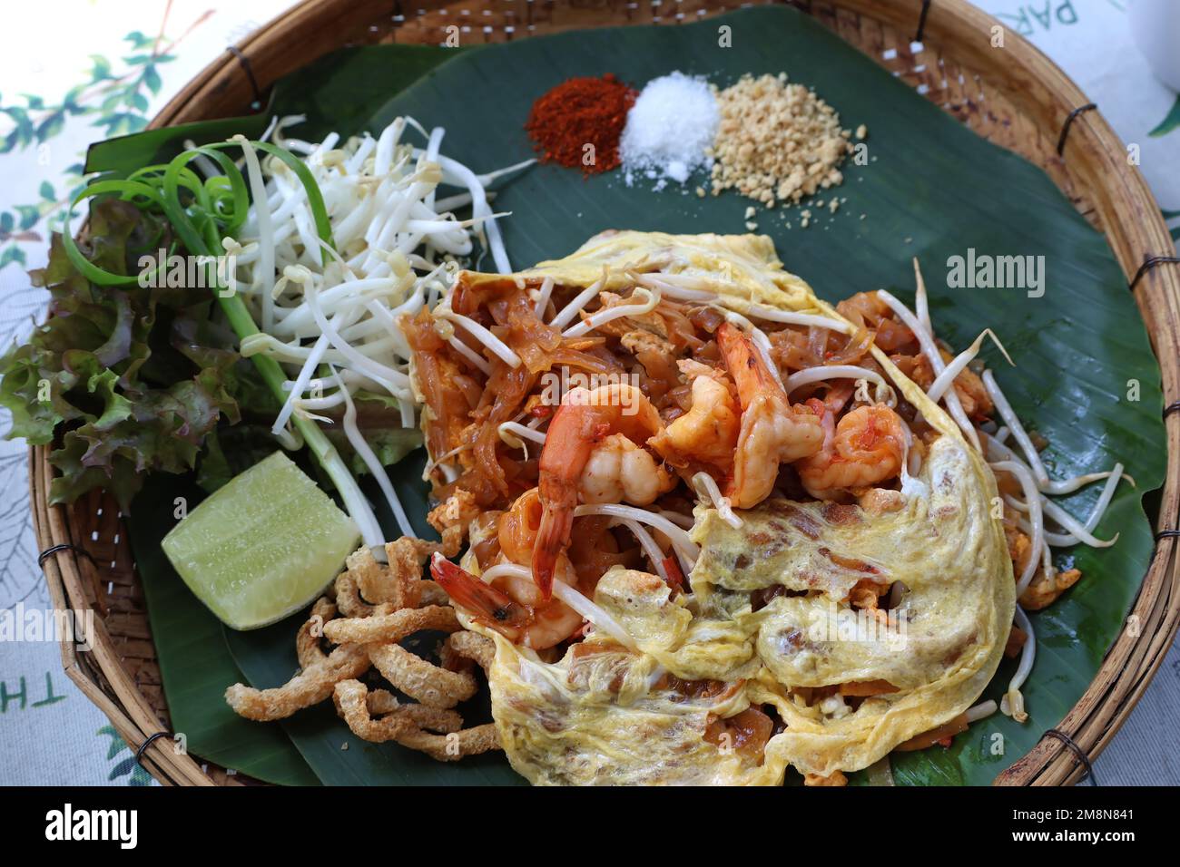 Pad Thai - stir-fried rice noodles with shrimp -Original Thai food ...