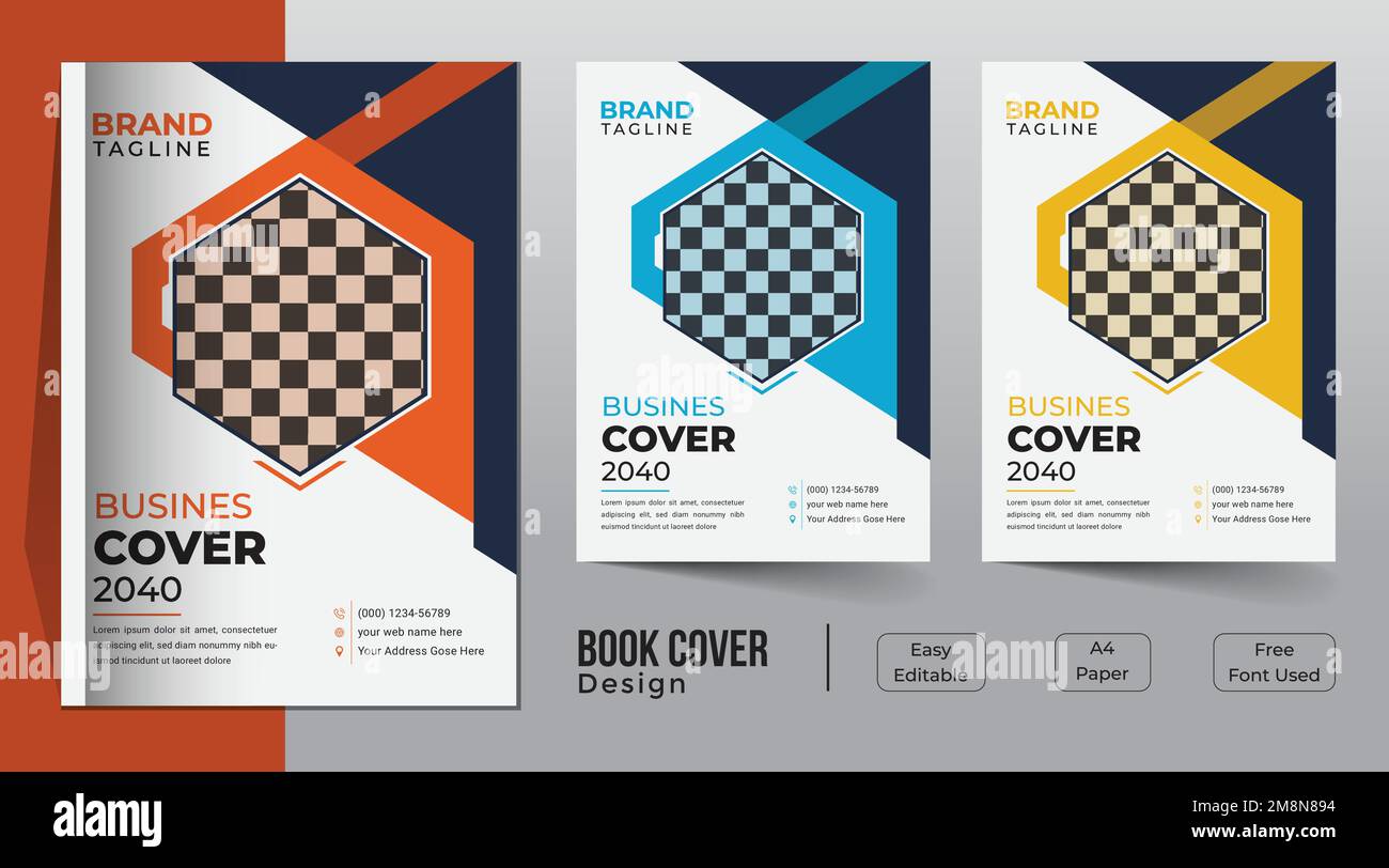 Corporate business book cover template design with Leaflet presentation ...