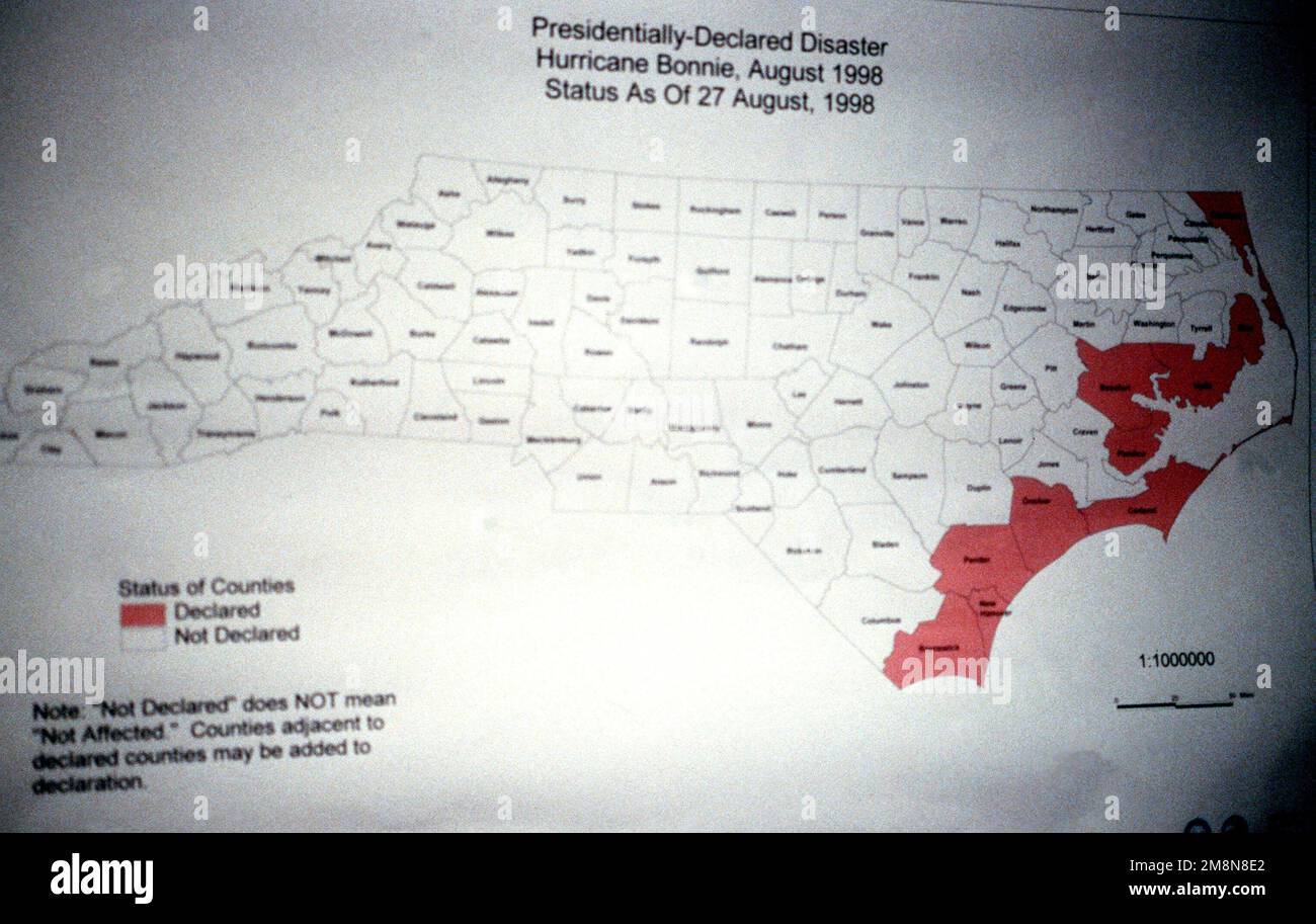 A map of the Residentially declared disaster areas of North Carolina ...