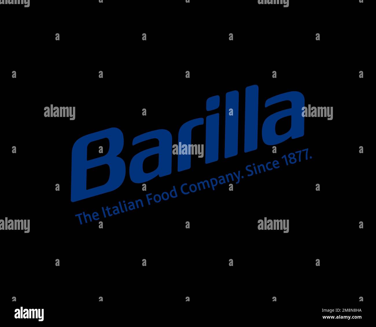Barilla company, rotated logo, black background Stock Photo - Alamy