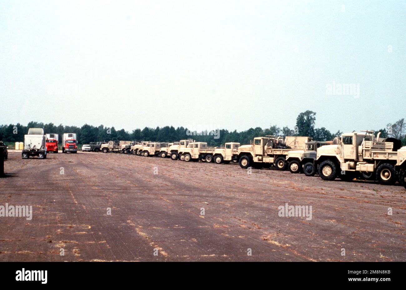 North Carolina Army National Guard vehicles are lined up at the ...