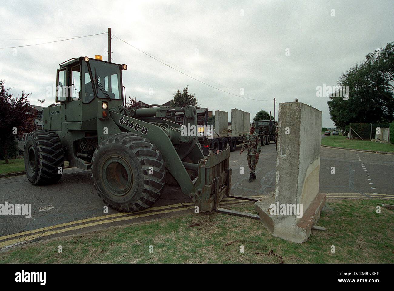 Suffolk County, England. A USAF AIRMAN from the 100th Civil Engineering ...