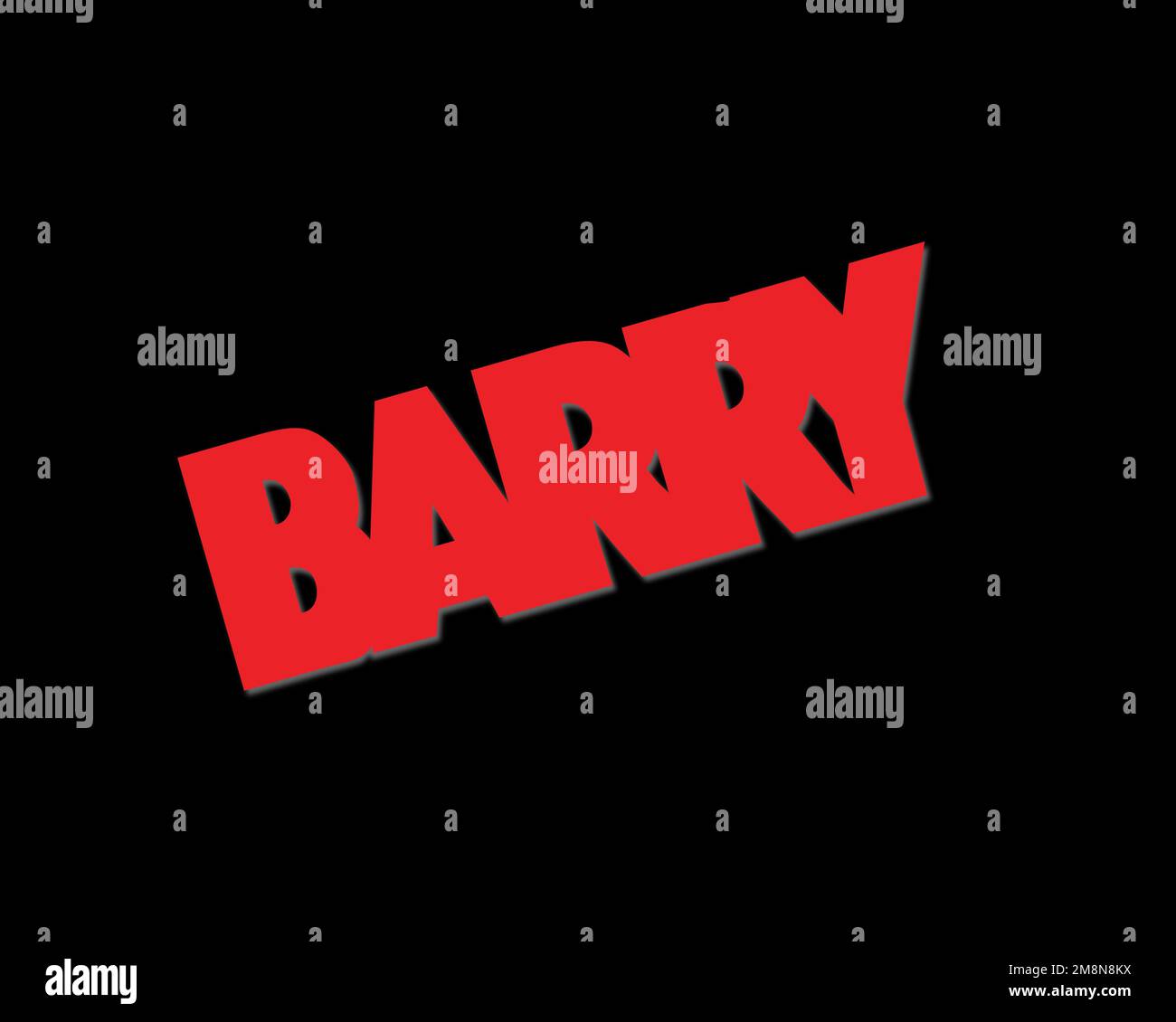 Barry TV series, rotated logo, black background Stock Photo - Alamy