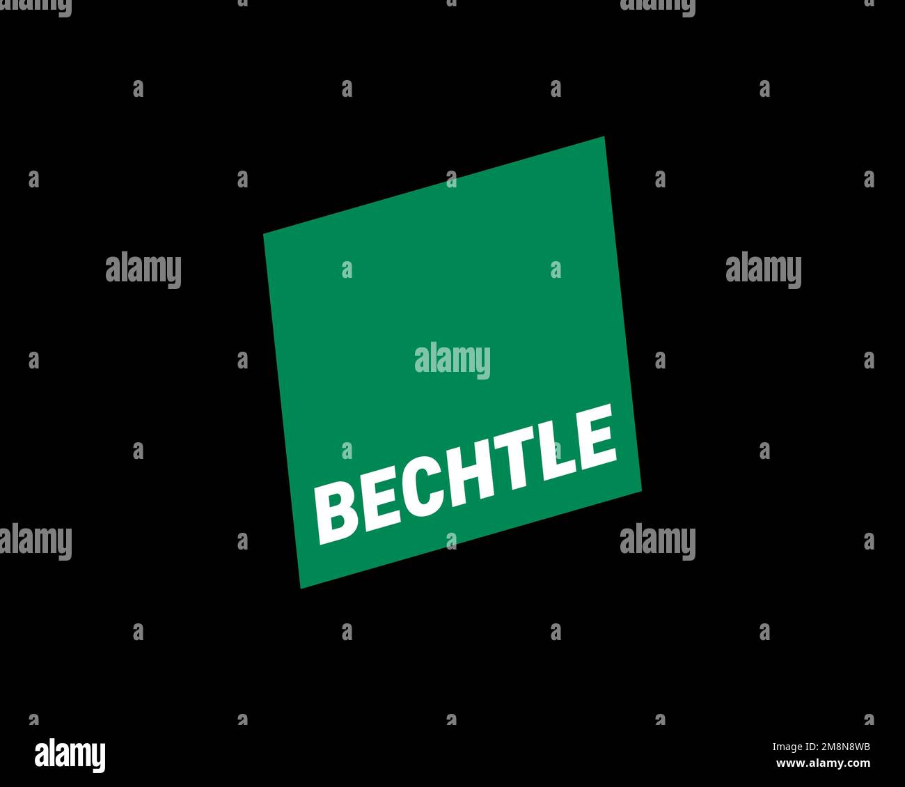 Bechtle, rotated logo, black background Stock Photo - Alamy