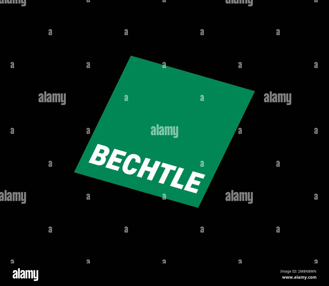 Bechtle, rotated logo, black background B Stock Photo - Alamy