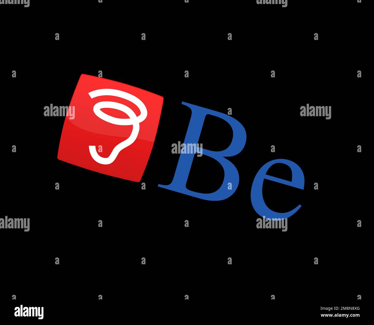 Be Inc. rotated logo, black background B Stock Photo - Alamy