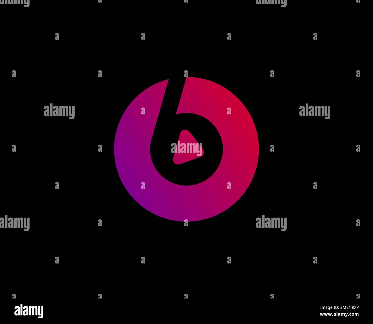 Beats Music, rotated logo, black background B Stock Photo - Alamy