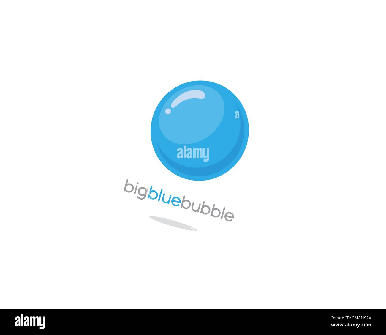 Big Blue Bubble, Rotated Logo, White Background B Stock Photo - Alamy