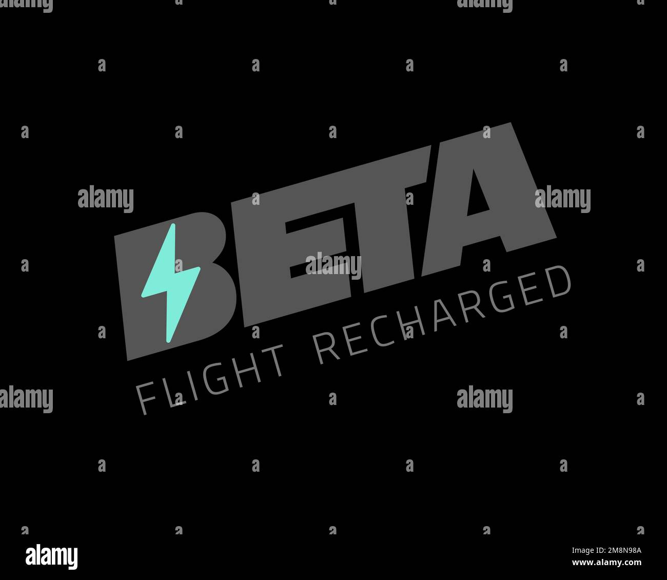 Beta Technologies, rotated logo, black background Stock Photo - Alamy