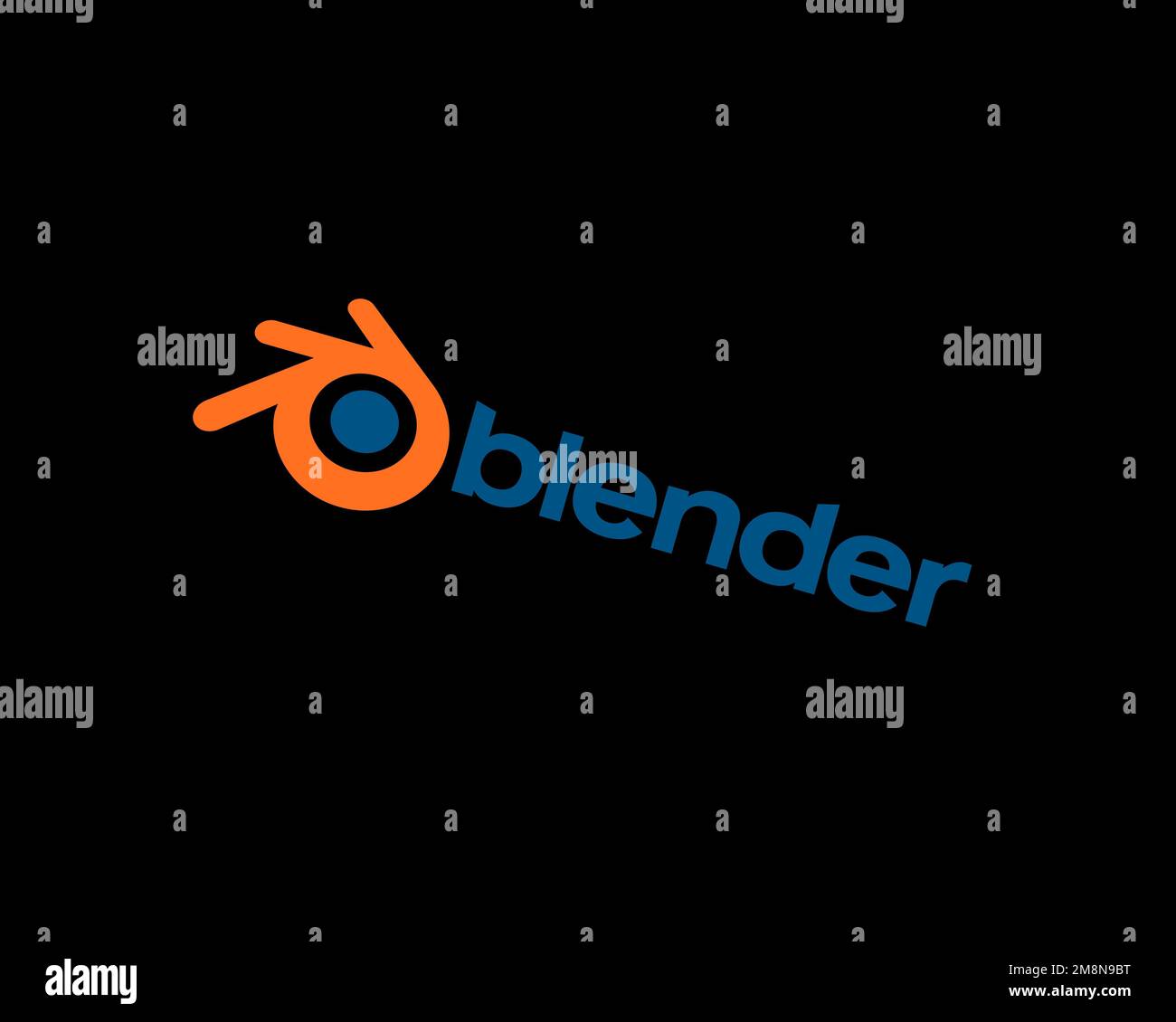 Blender software, rotated logo, black background B Stock Photo - Alamy