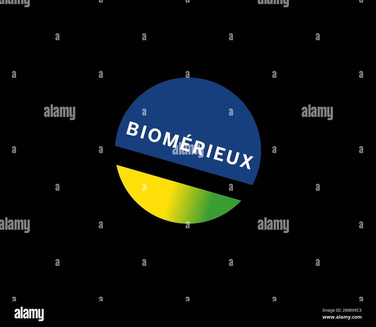 BioMerieux, rotated logo, black background B Stock Photo - Alamy