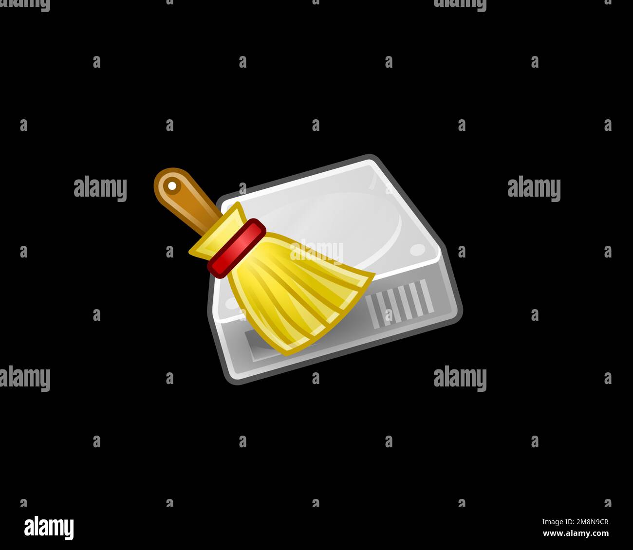 BleachBit, rotated logo, black background Stock Photo - Alamy