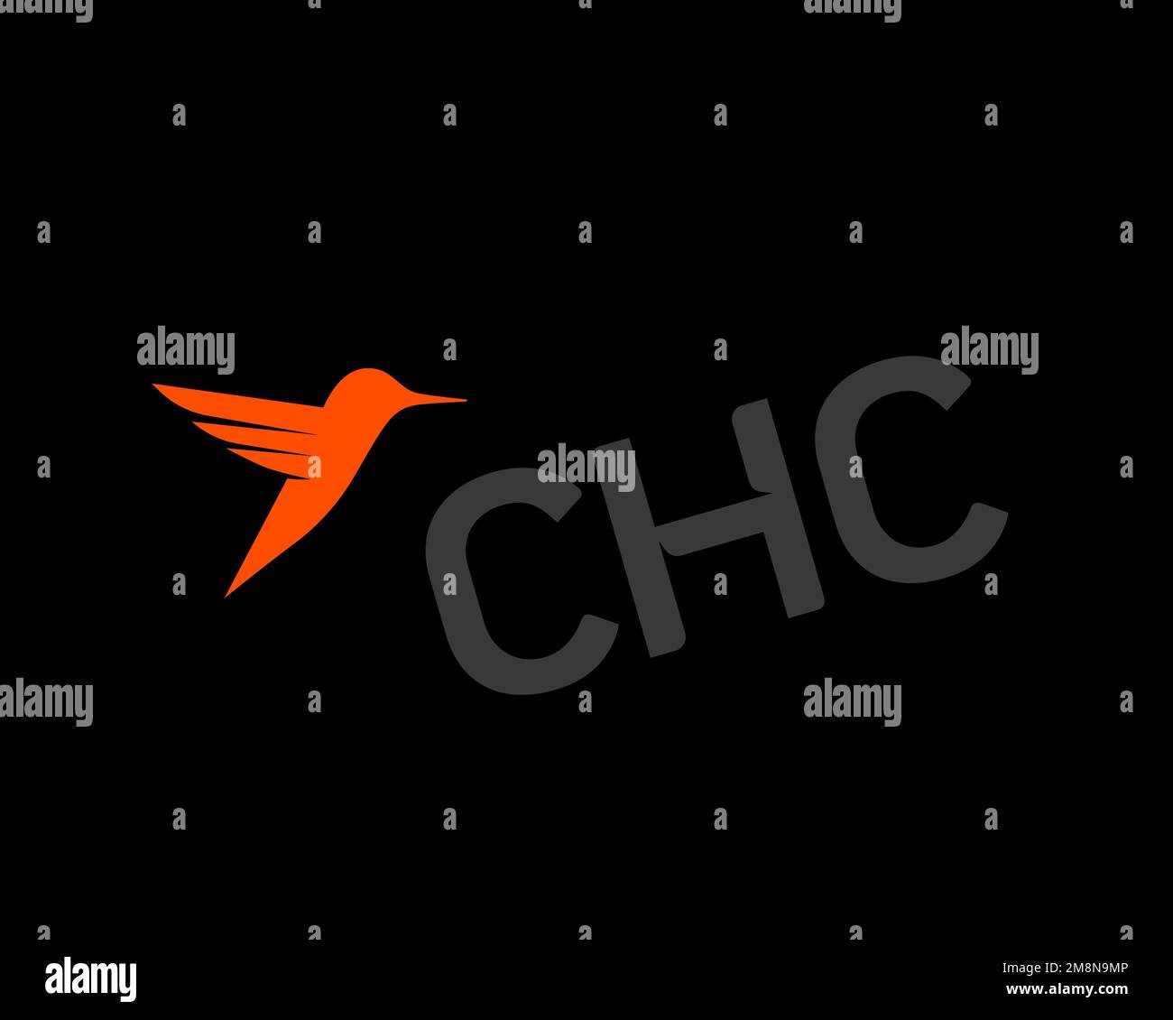 CHC Helicopter, rotated logo, black background Stock Photo - Alamy