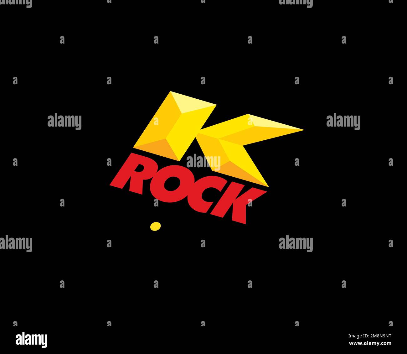 CIKR FM, rotated logo, black background B Stock Photo - Alamy