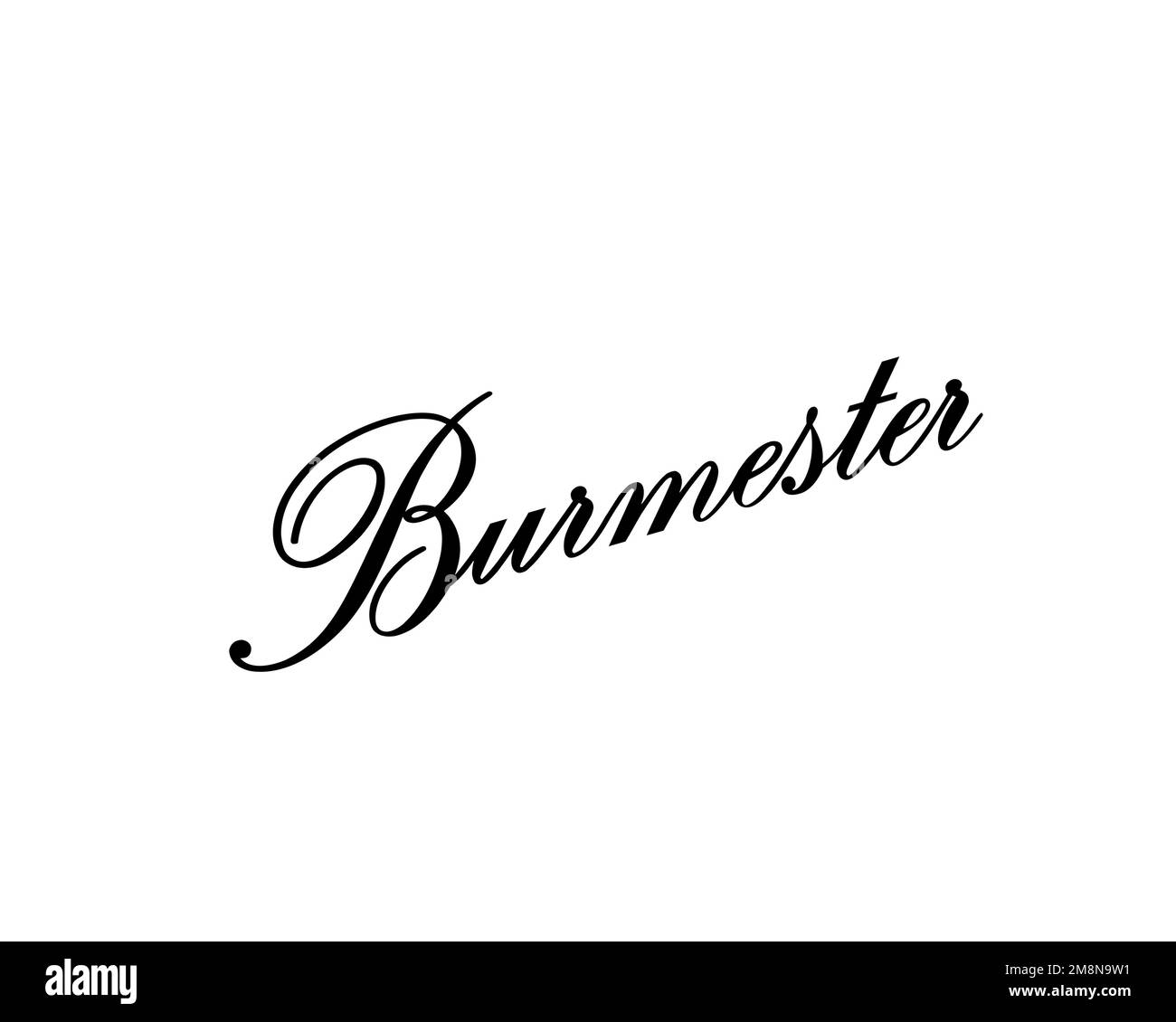 Burmester audio systems, rotated logo, white background Stock Photo - Alamy