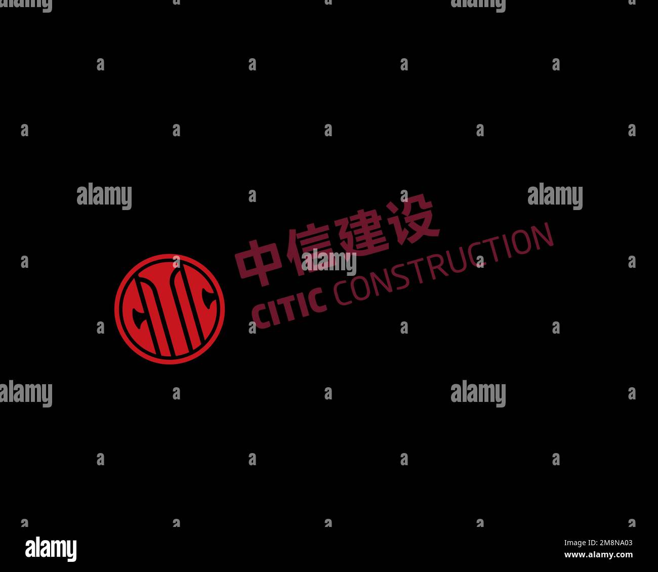 CITIC Construction, rotated logo, black background Stock Photo - Alamy