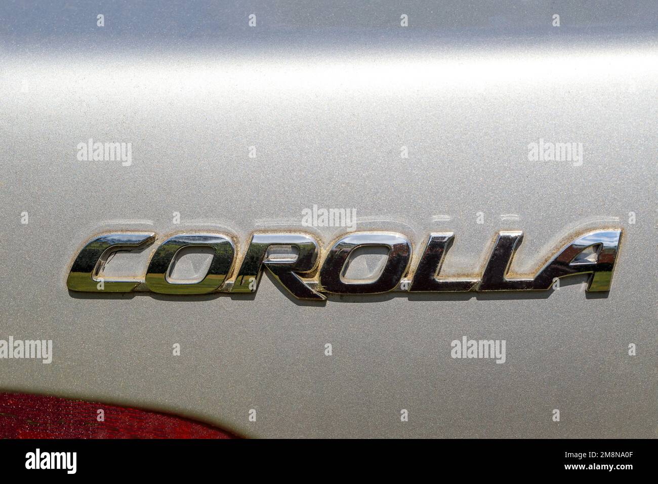 The Toyota corolla logo is located on the back of the vehicle Stock ...